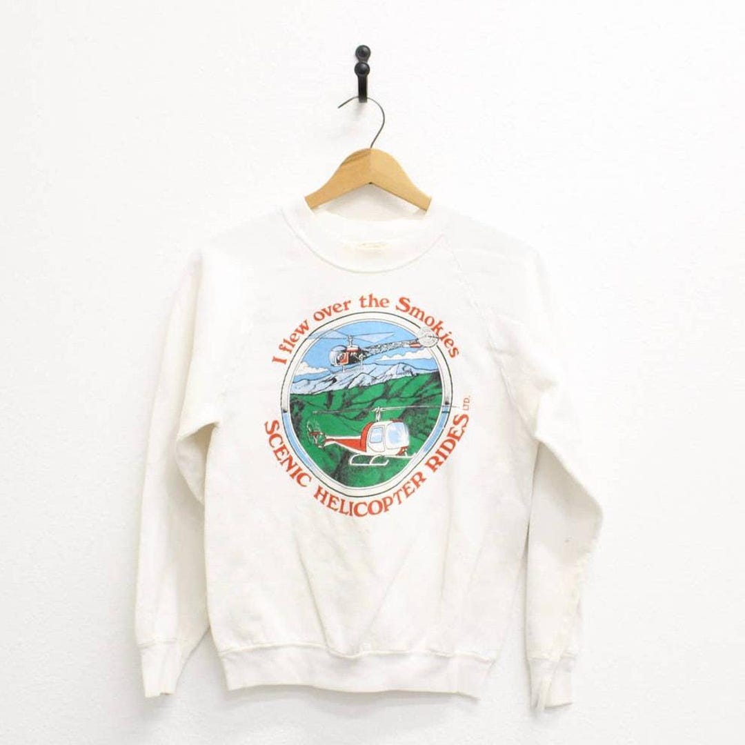 Vintage Great Smoky Mountains Helicopter Sweatshirt Medium - Etsy