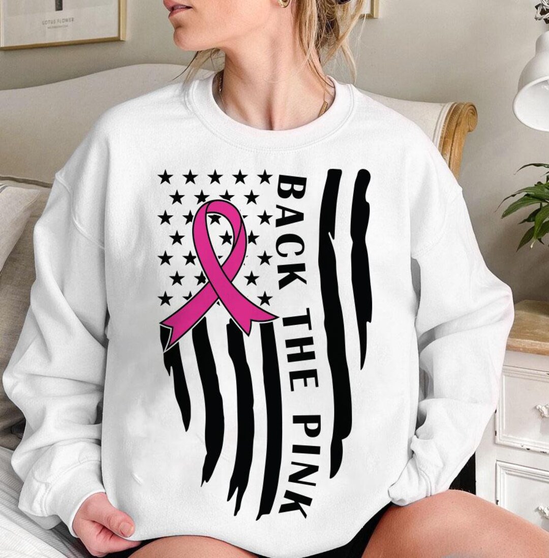 Back the Pink American Flag Svg, Fight Breast Cancer Svg, Breast Cancer ...