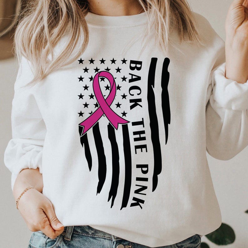 Back the Pink American Flag Svg, Fight Breast Cancer Svg, Breast Cancer ...