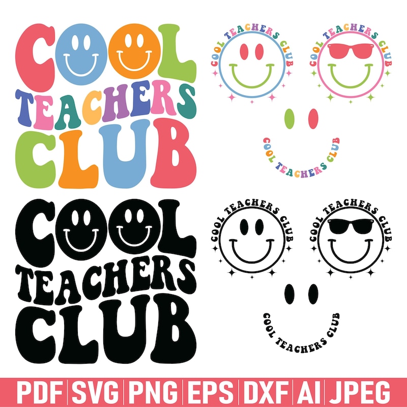 Svg Files Cool Teacher Club - Etsy UK