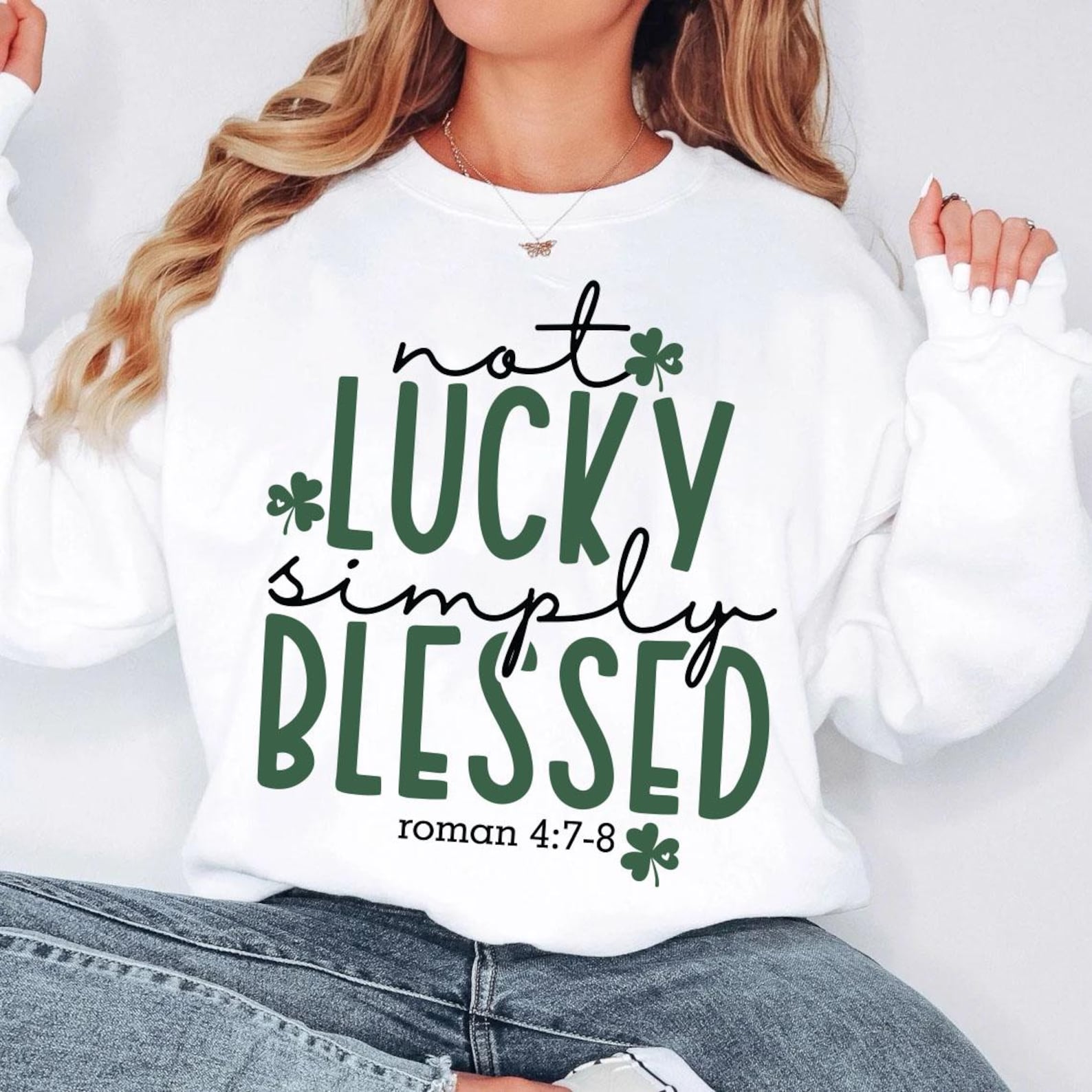 Not Lucky Simply Blessed SVG PNG, St Patricks Day Svg, Bible Verse Svg ...