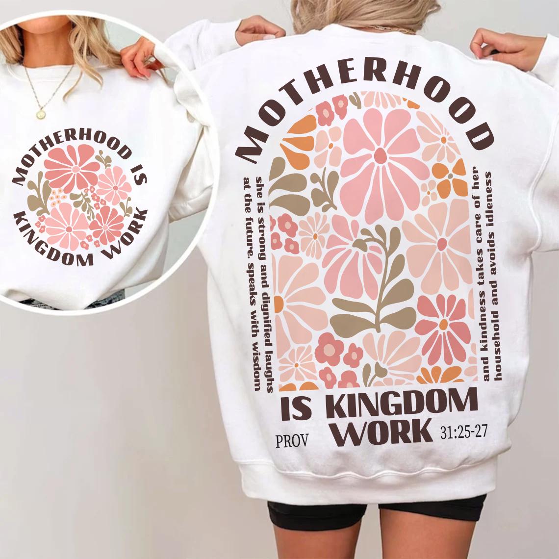 Motherhood is Kingdom Work Shirt Png Svg, Mother's Day Svg Cut File ...