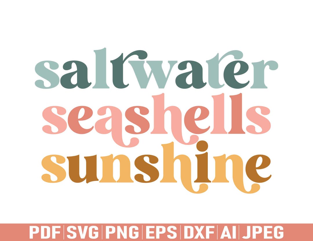 Saltwater Seashells Sunshine Svg Png, Summer Shirt Design, Beach Svg ...
