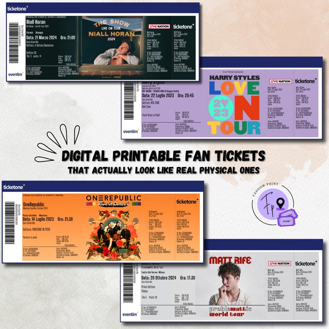 Printable Custom Fan Ticket - Custom Digital Ticket - Etsy