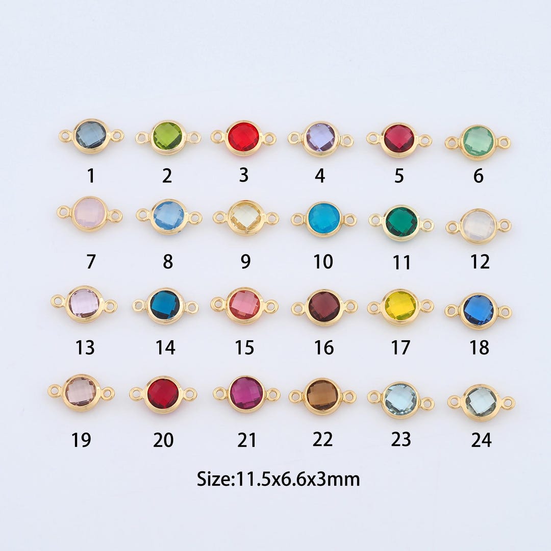5 Pcs 18K Gold Filled Round Connectors,micro Pave Solitaire Connectors ...