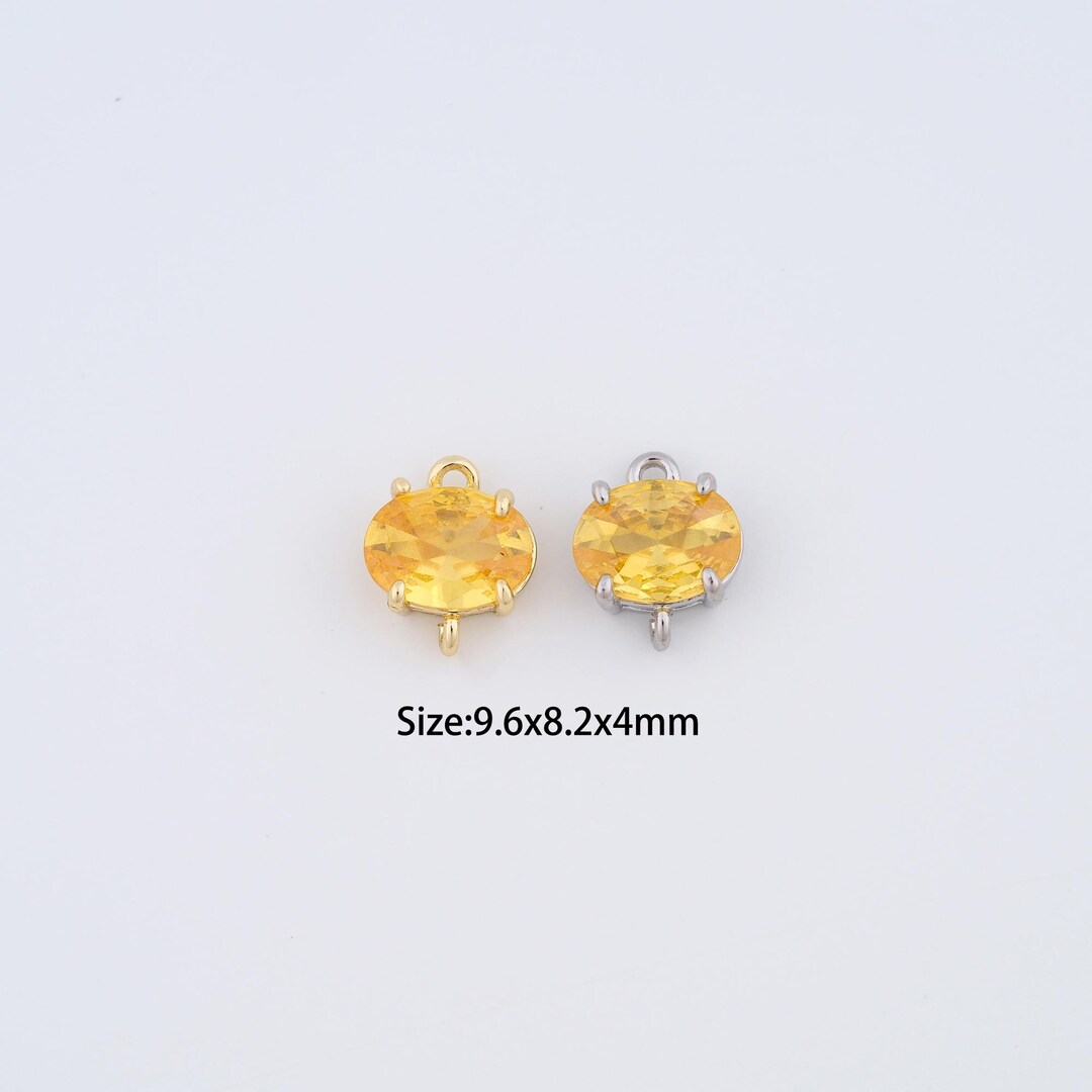 18K Gold Filled Oval Connectors,micro Pave Oval Connectors for Bracelet ...