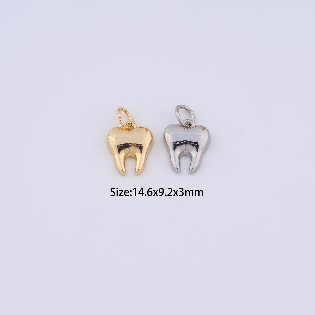 18K Gold Filled Human Tooth Charms,dainty Tooth Pendant for Bracelet ...
