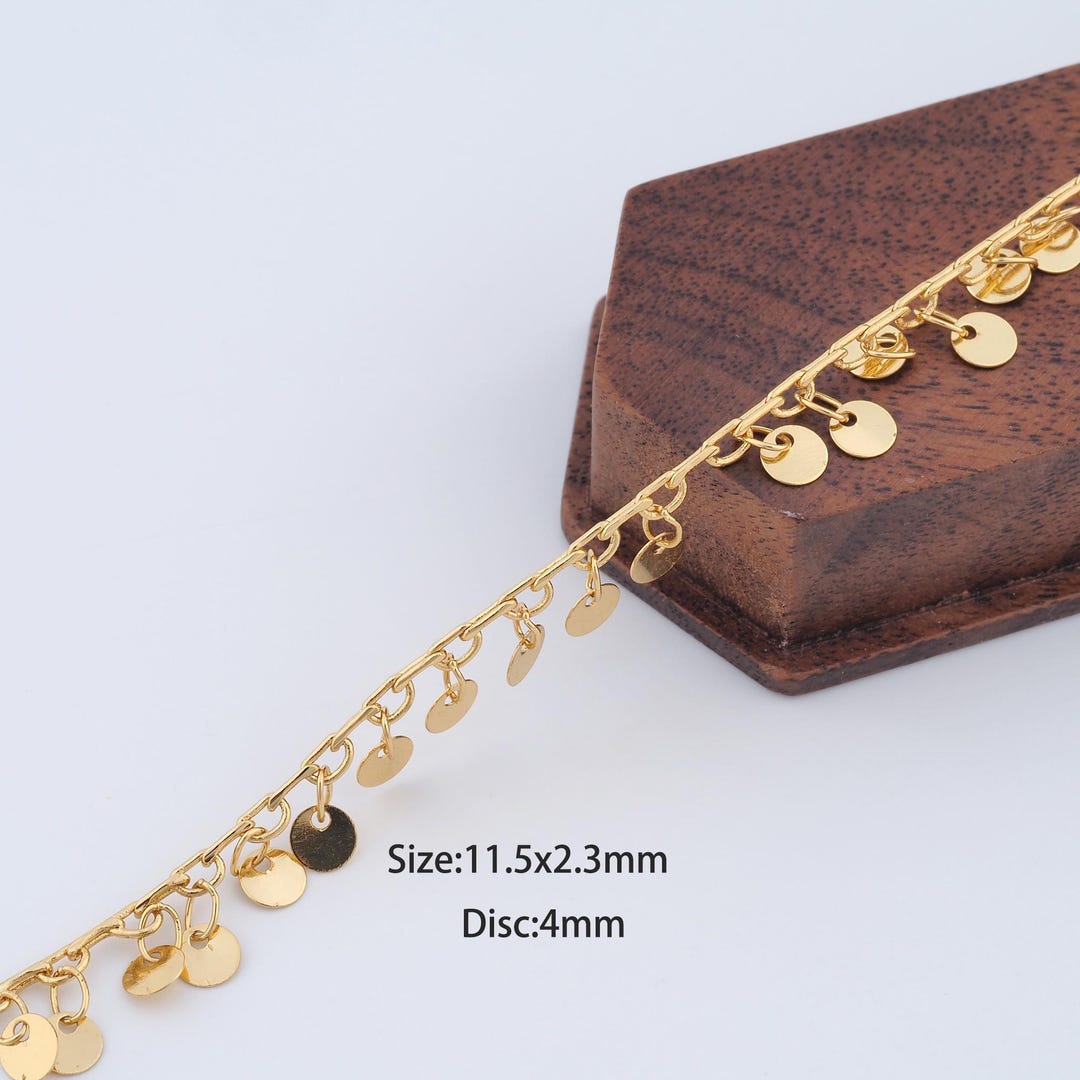 1 Meter 18K Gold Filled Disc Chain,semi Finished Chain for Bracelet ...