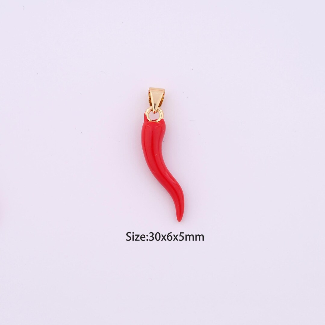 18K Gold Filled Chili Charms,enamel Pepper Pendant for Bracelet ...
