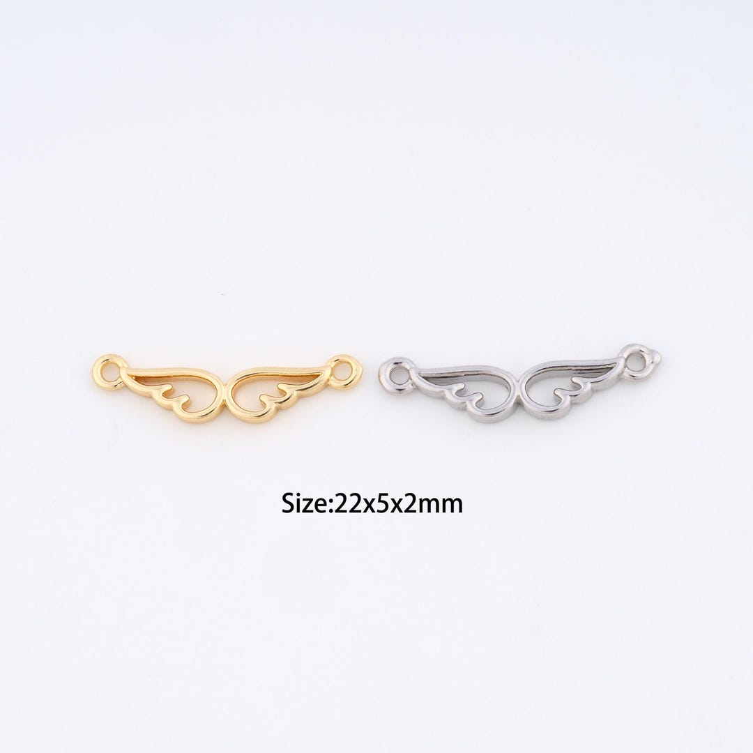 18K Gold Filled Angel Wings Connectors,dainty Animal Wings Connectors ...