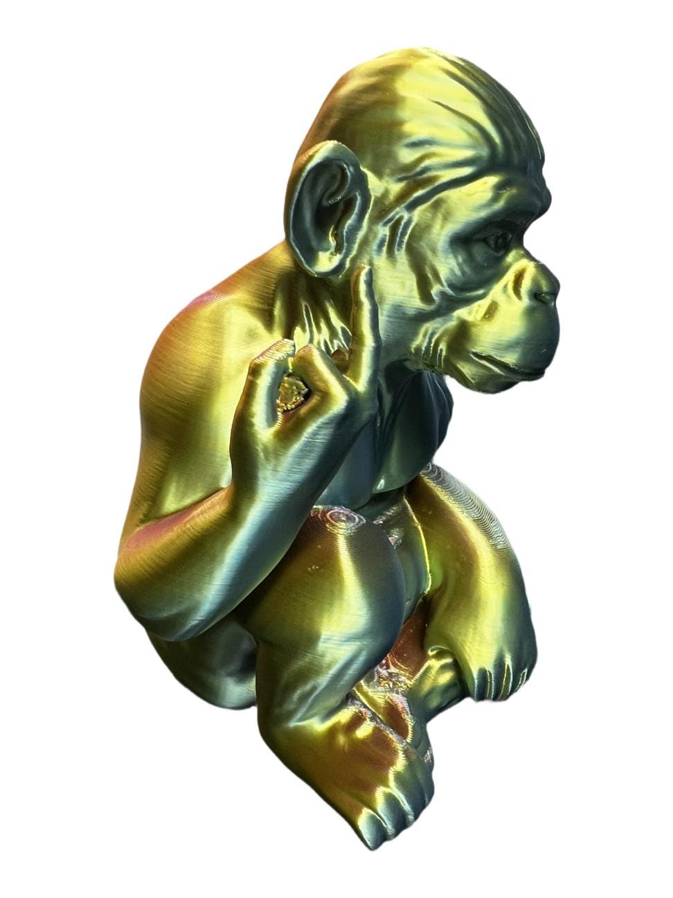 Funny Middle Finger Monkey Sculpture 3d Printed Gorilla Statue Unique ...