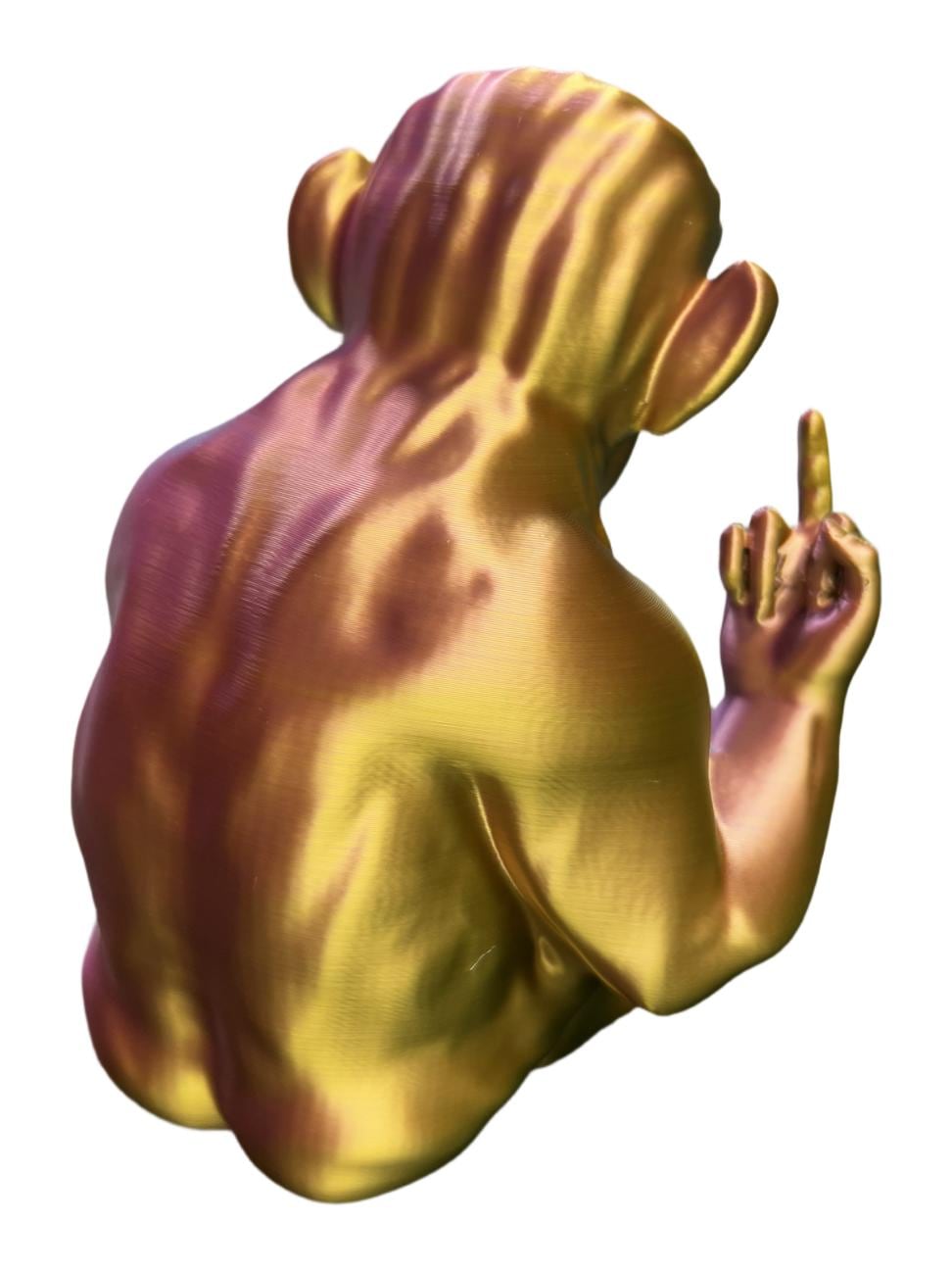 Funny Middle Finger Monkey Sculpture 3d Printed Gorilla Statue Unique ...