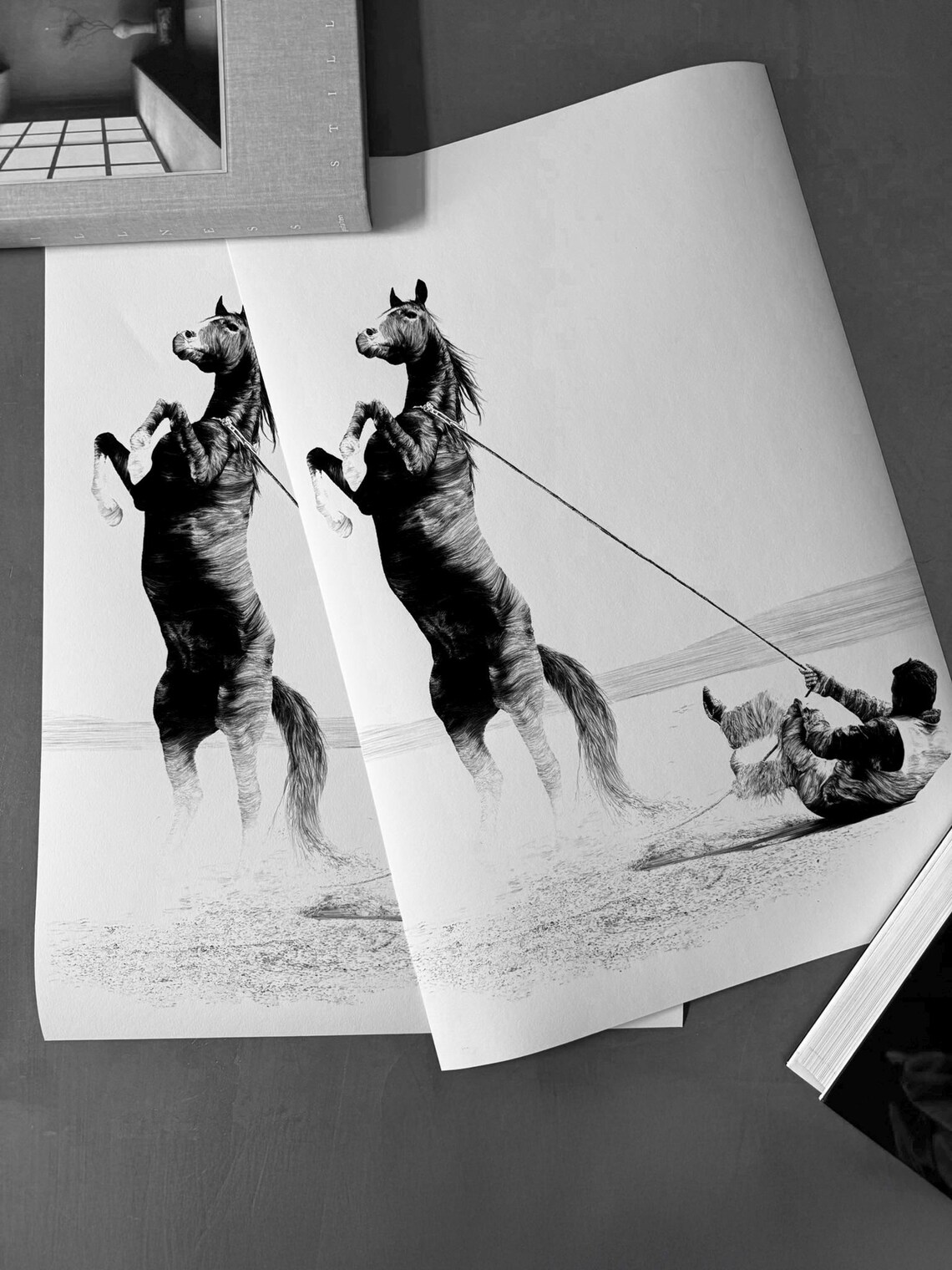The Fall – Western Cowboy Drawing – Hand-drawn Pen & Ink Art on A2 ...