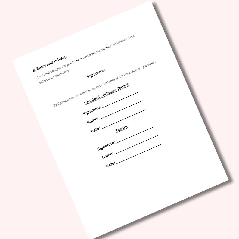 Room Rental Agreement Template: US Letter, Canva Editable (digital ...