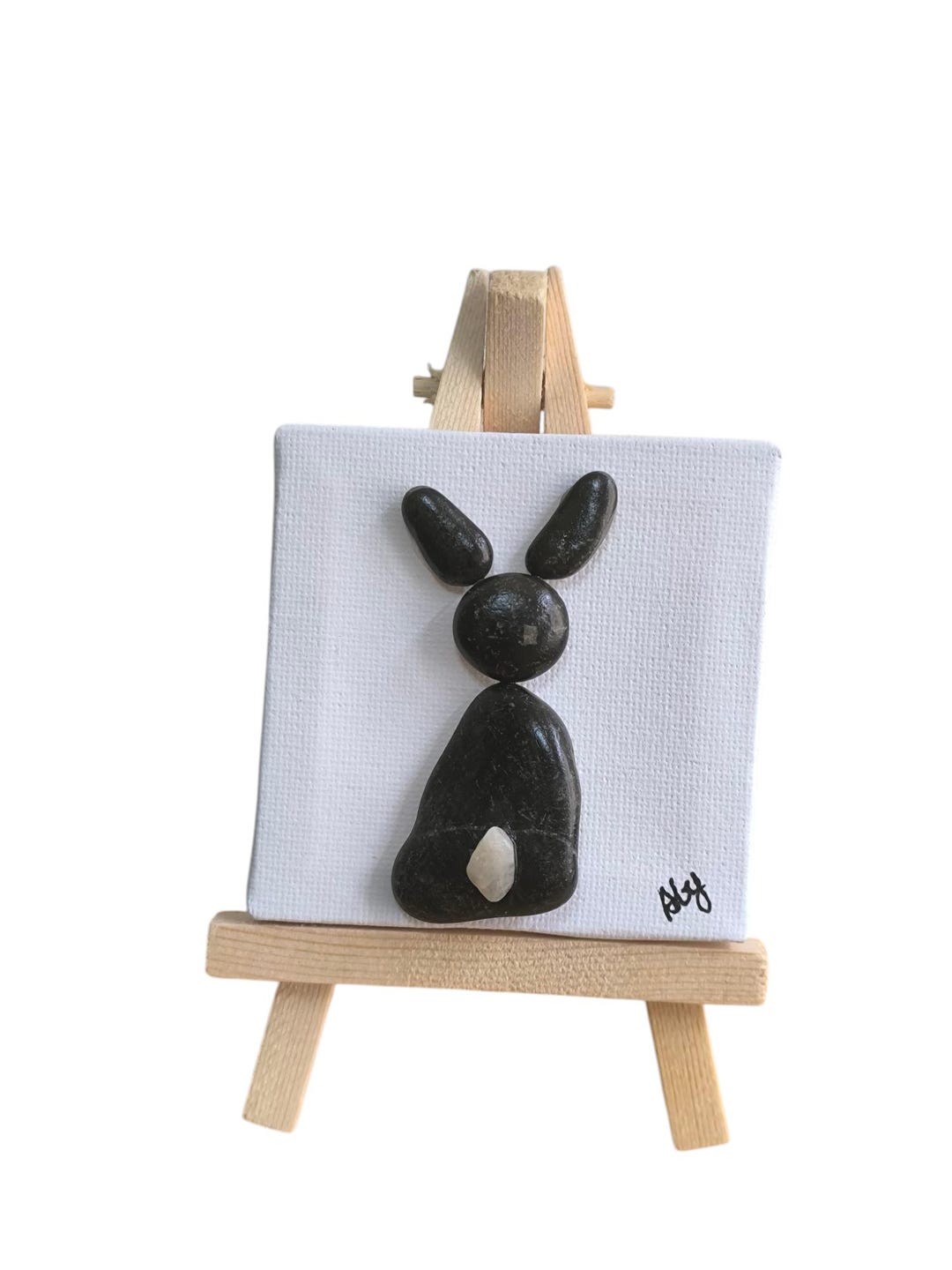 Pebble Art Bunny/ Pebble Art Rabbit/ Pebble Picture/ Pebble Frame ...