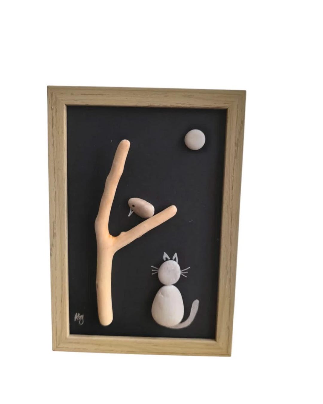 Pebble Art/ Pebble Cat/ Pebble Art Cat/ Pebble Picture/ Pebble Frame ...