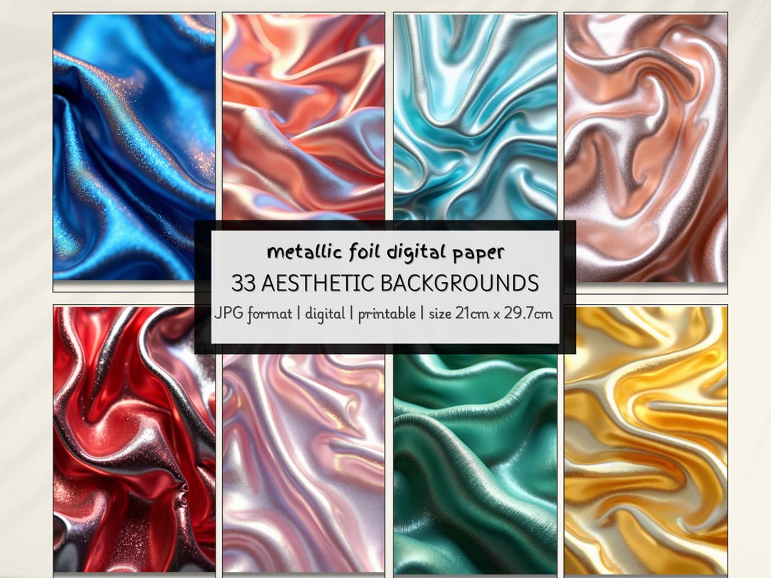 Metallic Foil Digital Paper: 33 Colorful Backgrounds (JPG Format) - Etsy
