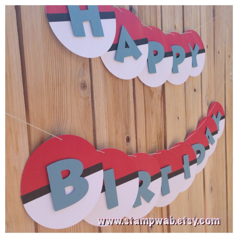 Pokemon birthday banner pokemon birthday birthday party | Etsy