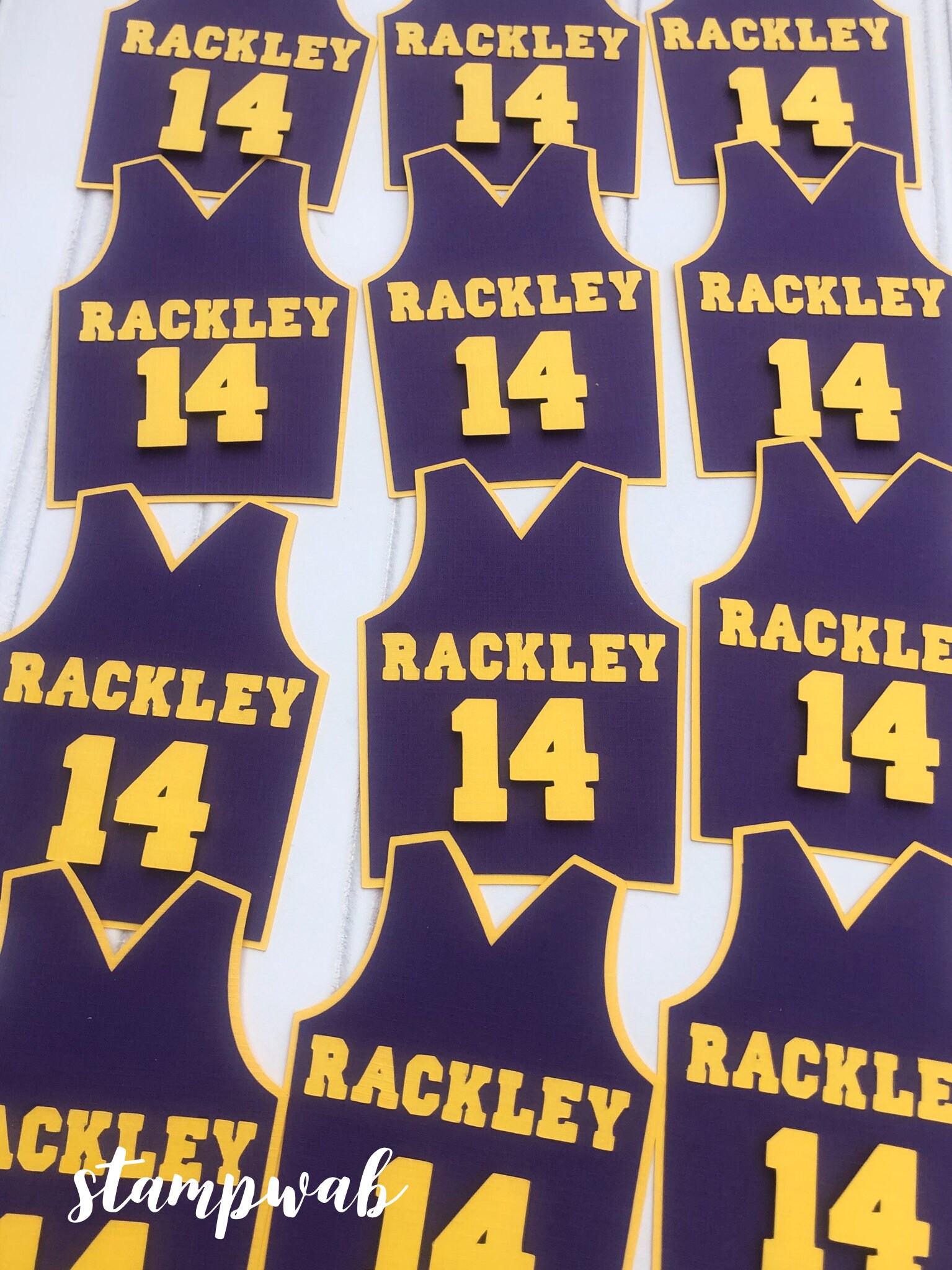 Personalized Basketball Jersey Cut-Outs set of 12 | Etsy