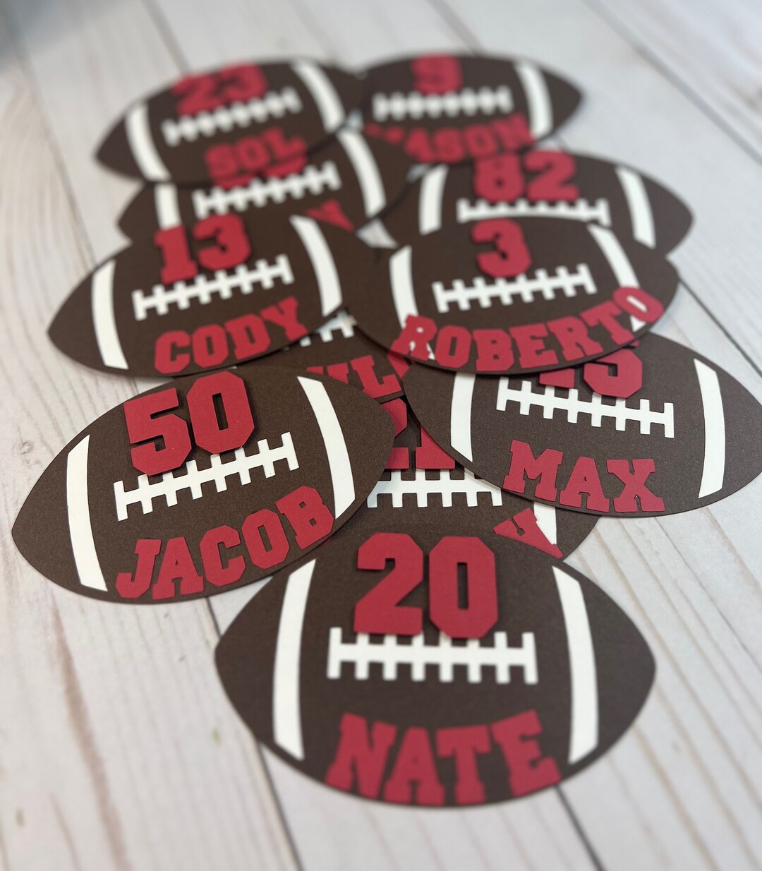 Football Cut-outs (set of 12) - Personalized Footballs - Football Party ...