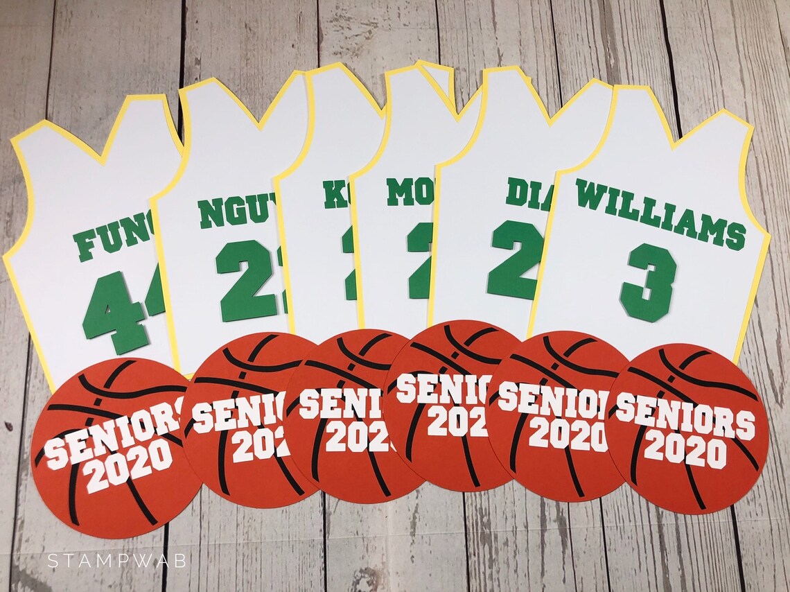 Personalized Basketball Jersey Cut-outs (set of 12) - Basketball Jersey ...