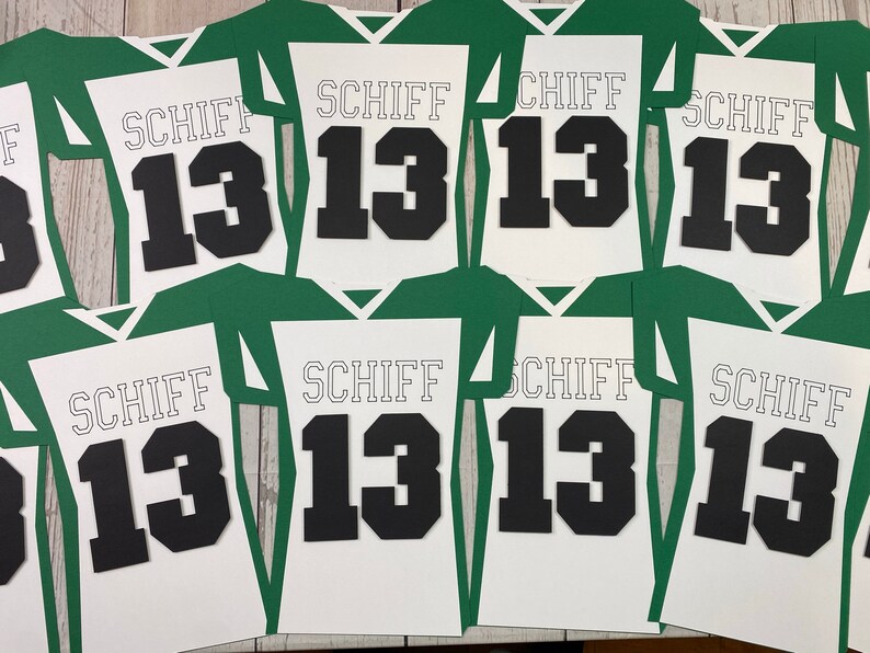Football Jersey Cut-outs (set of 12) - Personalized Cutouts - Football ...