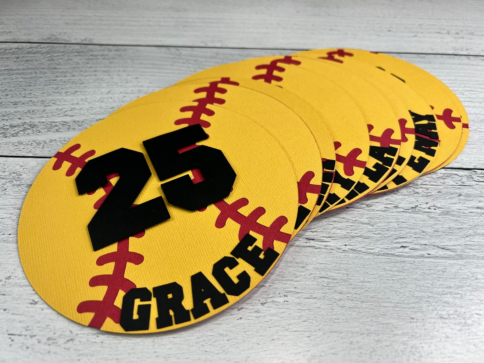 Softball Cut-outs Personalized Softball Cutouts Softball - Etsy