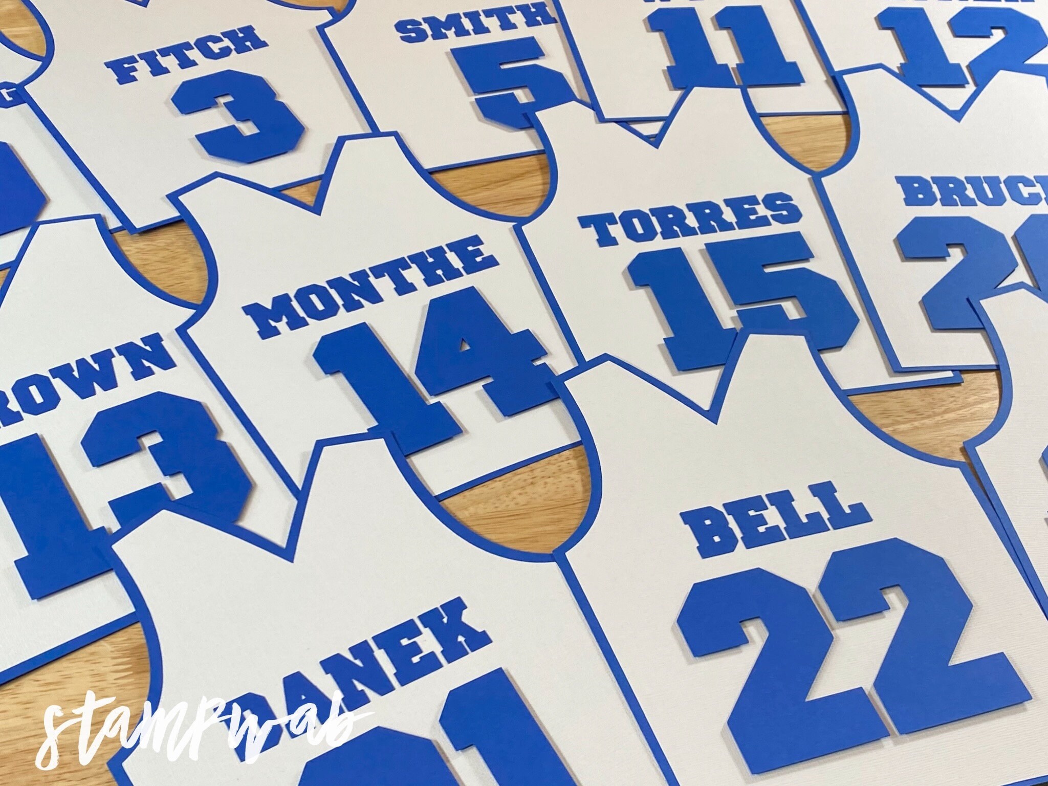 Personalized Basketball Jersey Cut-outs (set of 12) - Basketball Jersey ...