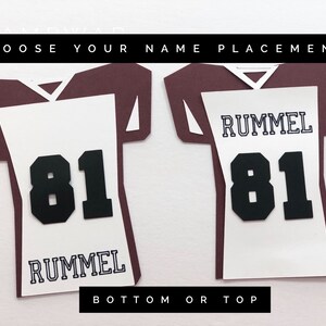 Football Jersey Cut-outs (set of 12) - Personalized Cutouts - Football ...