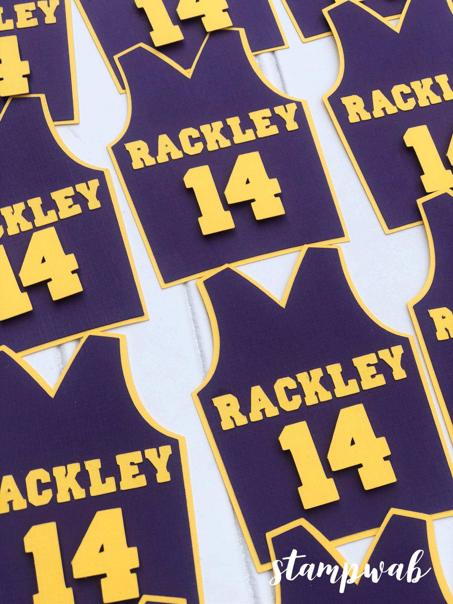 Personalized Basketball Jersey Cut-Outs set of 12 | Etsy