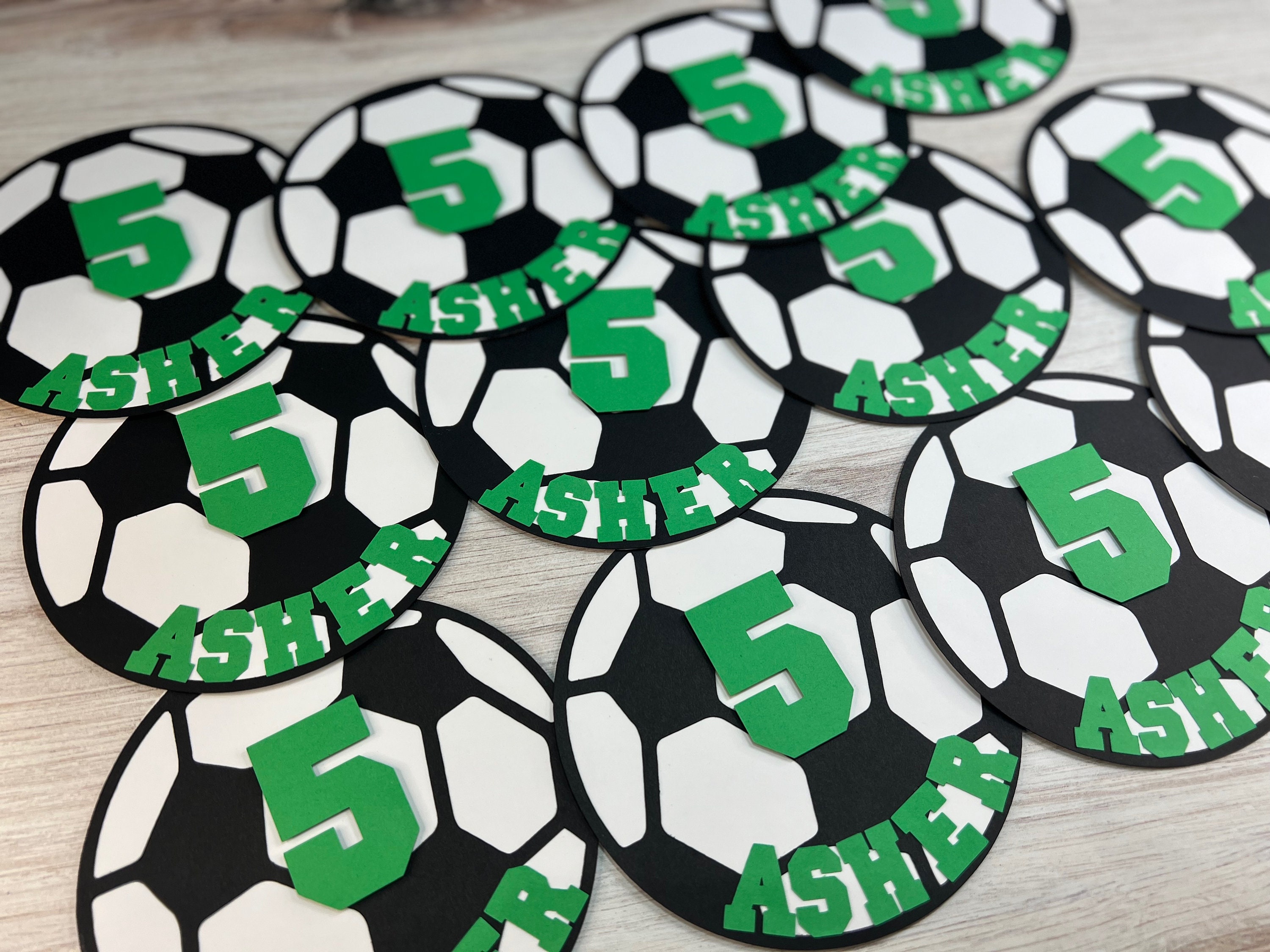 Personalized Soccer Ball Cut-outs set of 12 Soccer Ball - Etsy