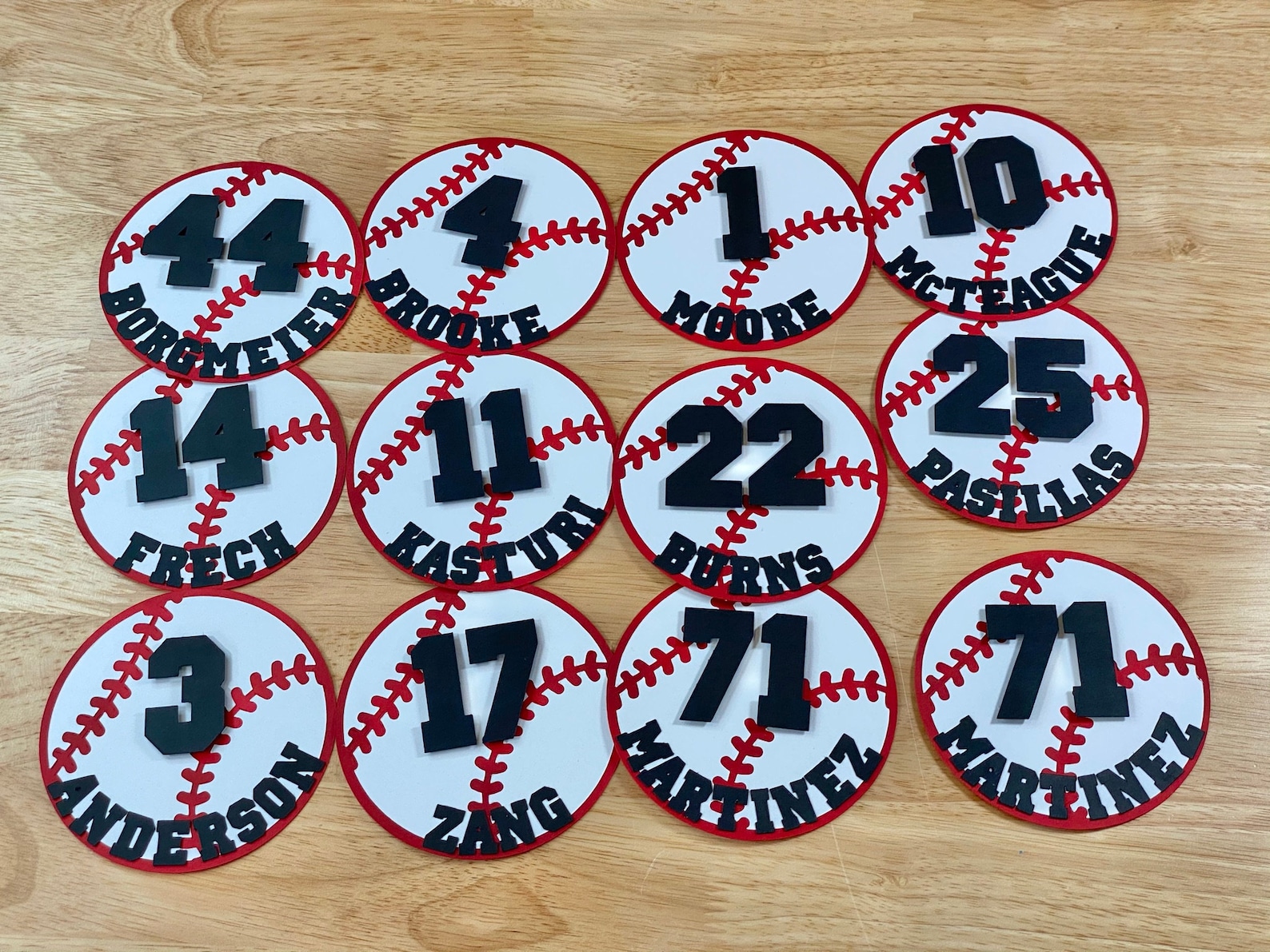 Baseball Cut-outs set of 12 Personalized Cutouts | Etsy