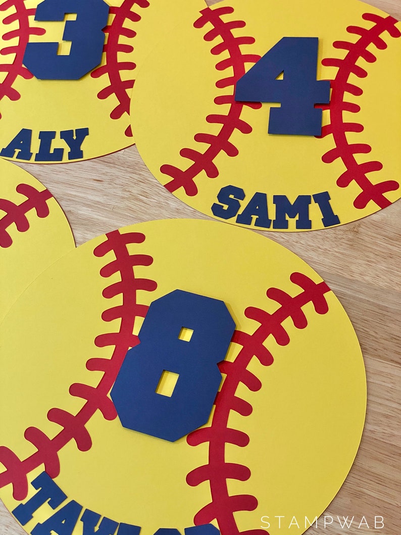 Softball Cut-outs Personalized Softball Cutouts Softball - Etsy