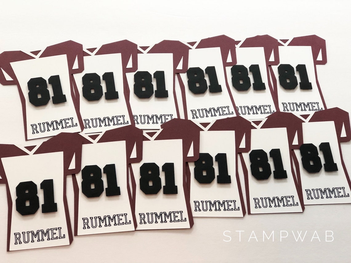 Football Jersey Cut-outs (set of 12) - Personalized Cutouts - Football ...
