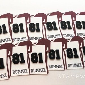 Football Jersey Cut-outs (set of 12) - Personalized Cutouts - Football ...