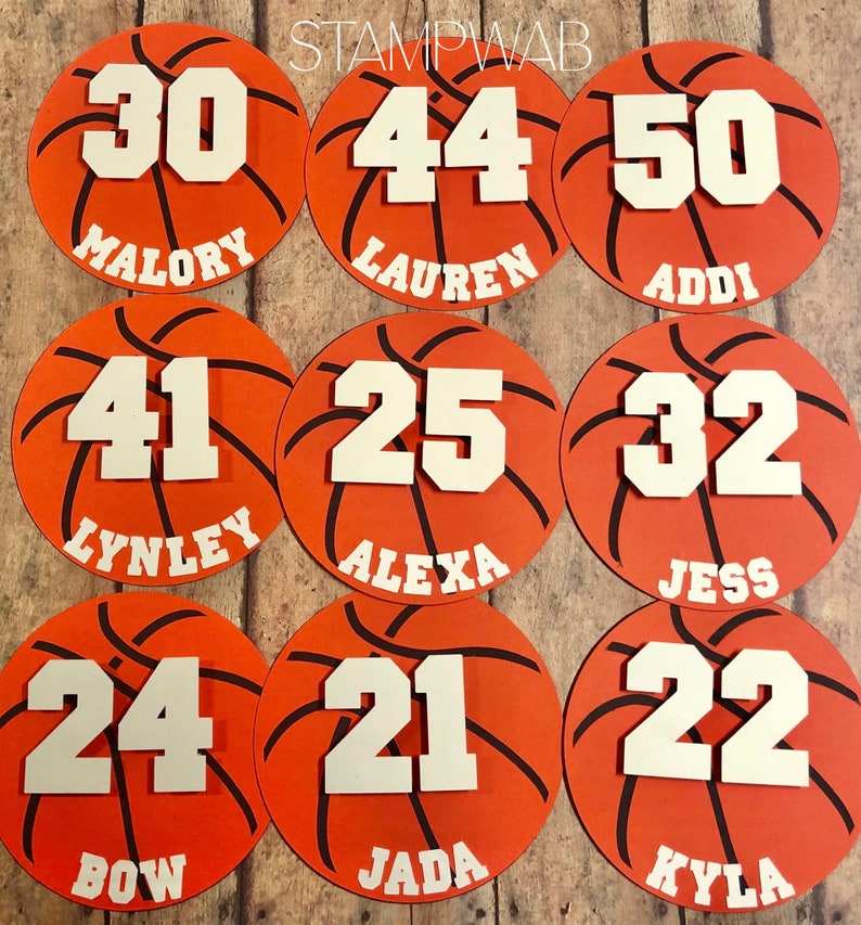 Personalized Basketball Cut-outs set of 12 Basketball Team - Etsy