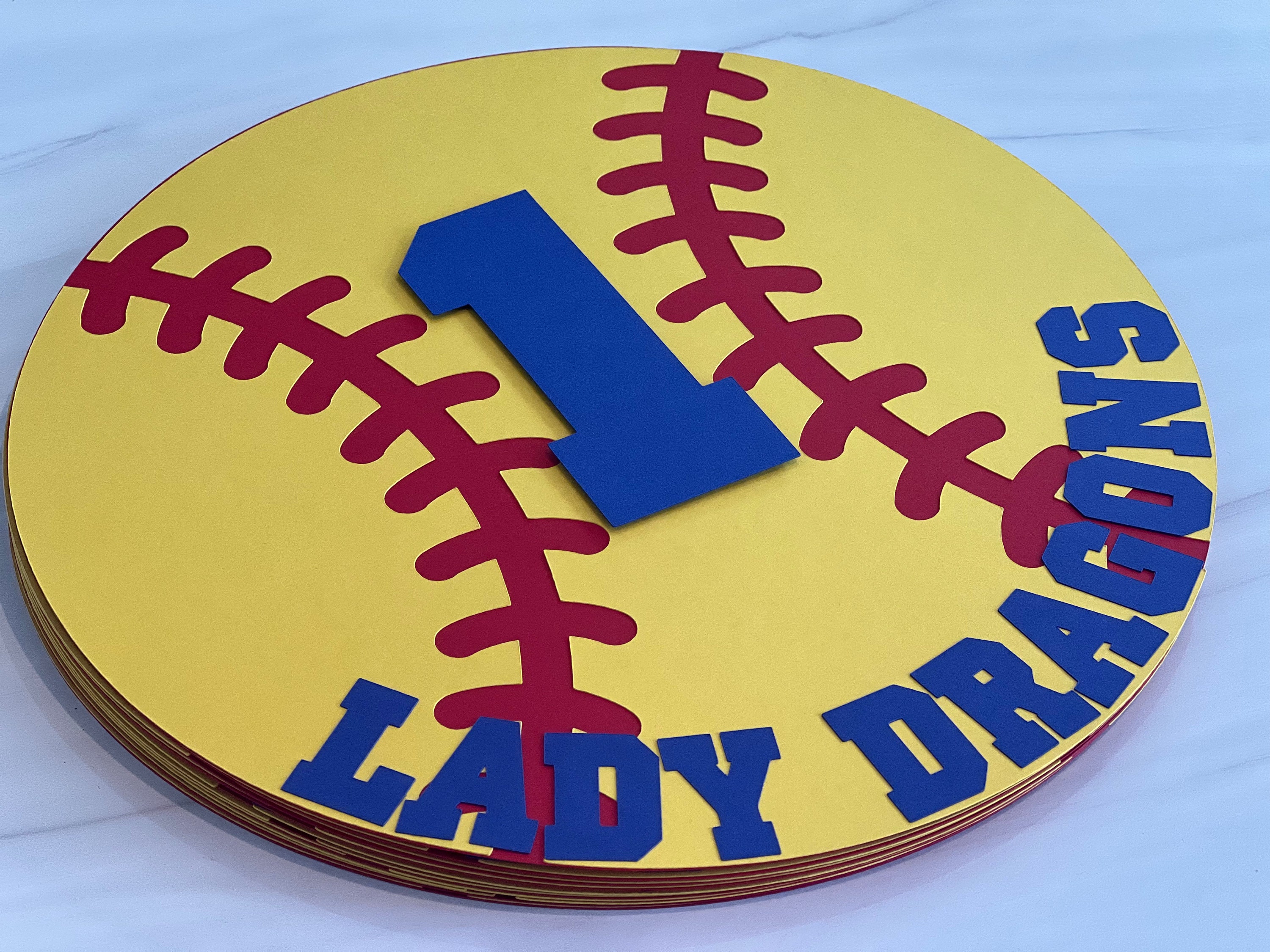 Softball Cut-outs Personalized Softball Cutouts Softball - Etsy