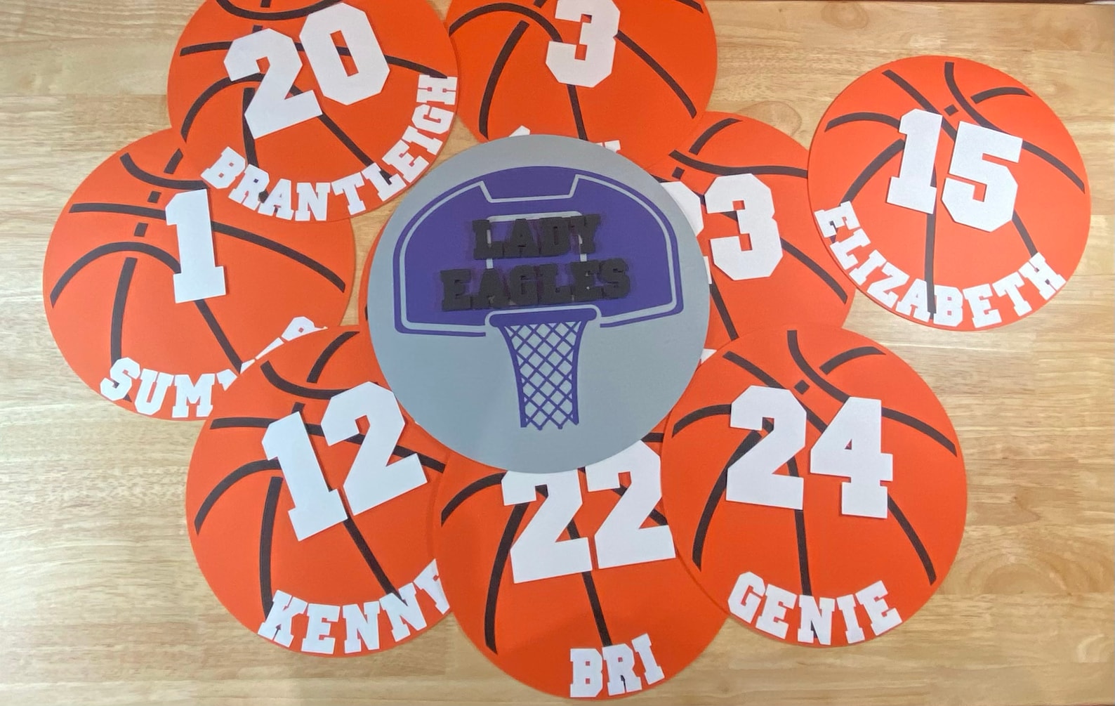 Personalized Basketball Cut-outs set of 12 Basketball Team - Etsy