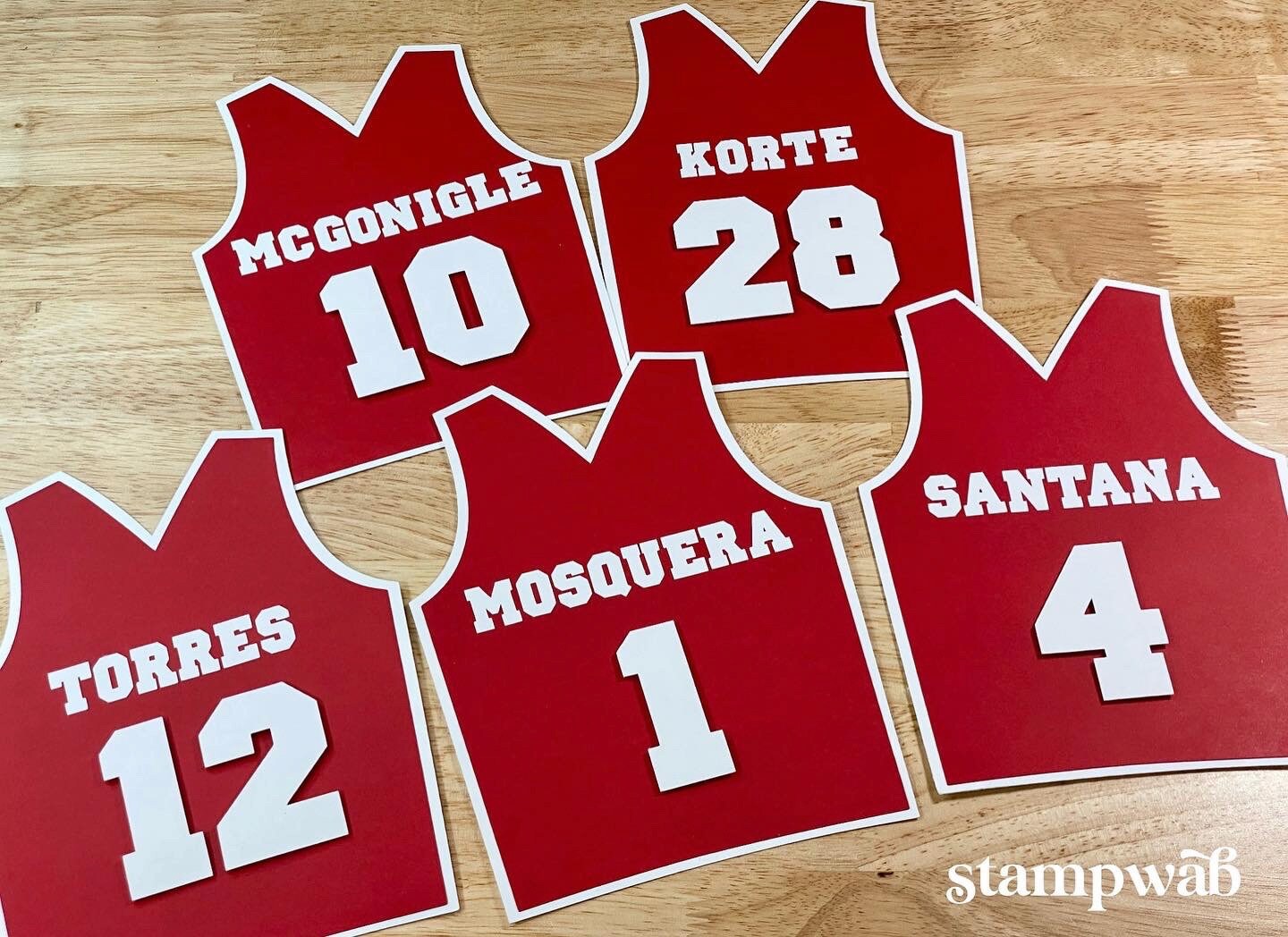 Personalized Basketball Jersey Cut-outs (set of 12) - Basketball Jersey ...