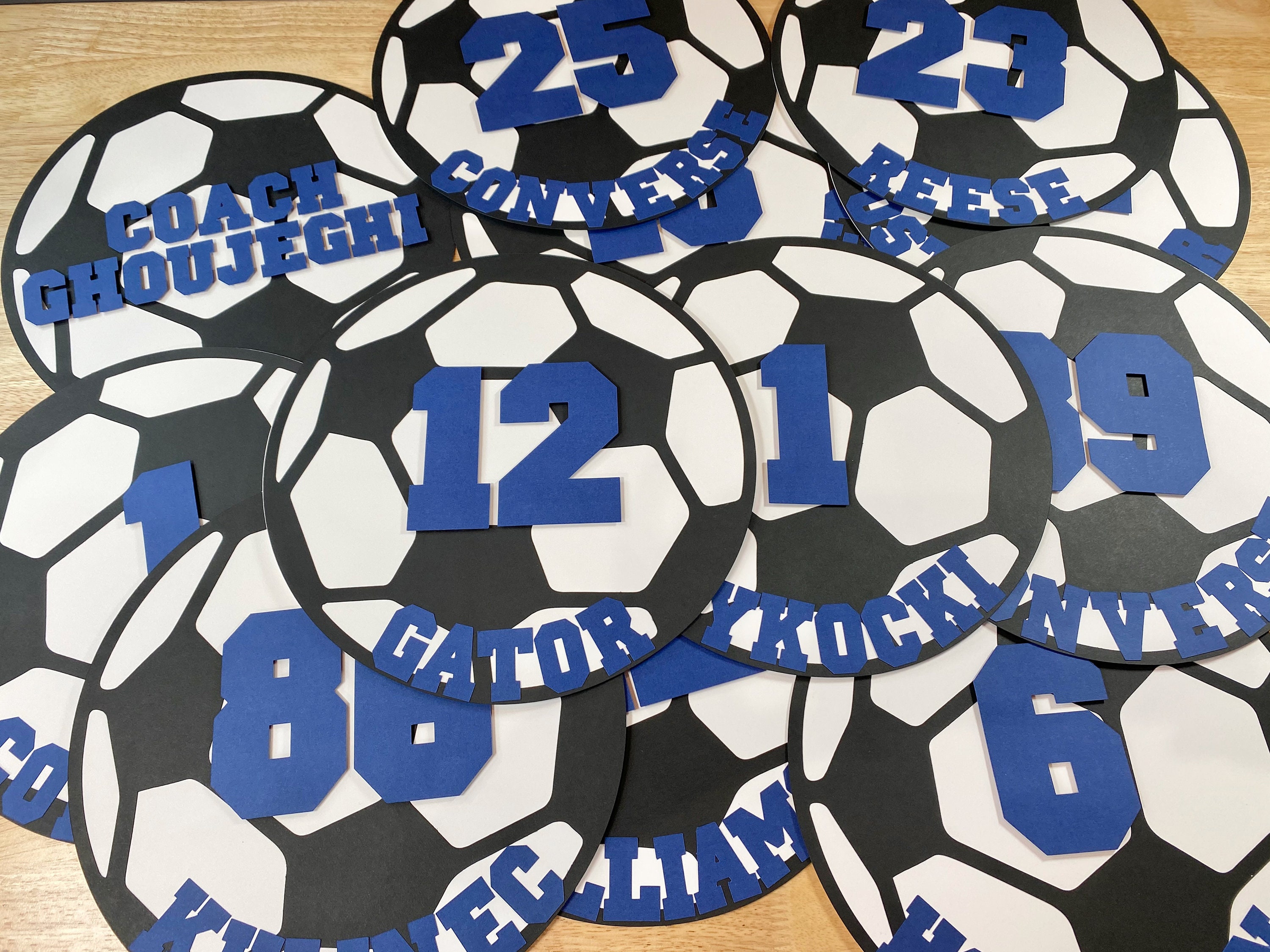 Personalized Soccer Ball Cut-outs set of 12 Soccer Ball - Etsy