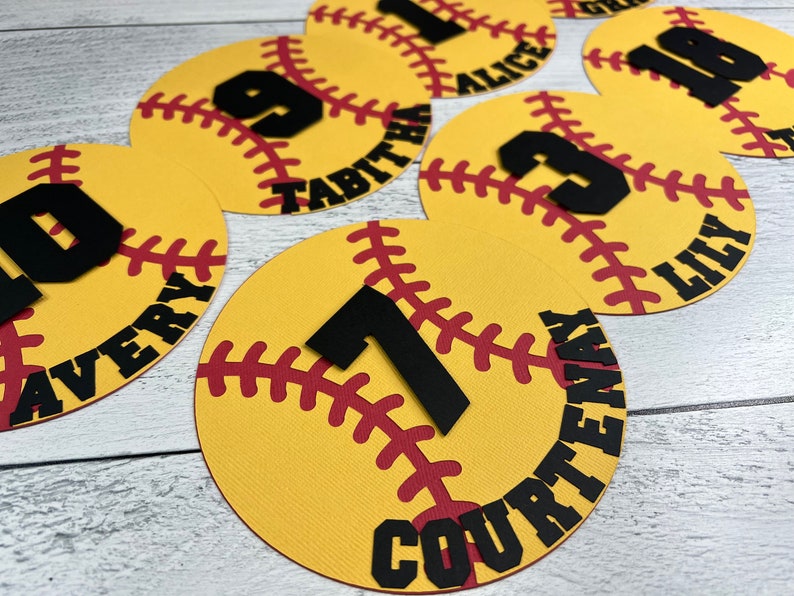Softball Cut-outs Personalized Softball Cutouts Softball - Etsy