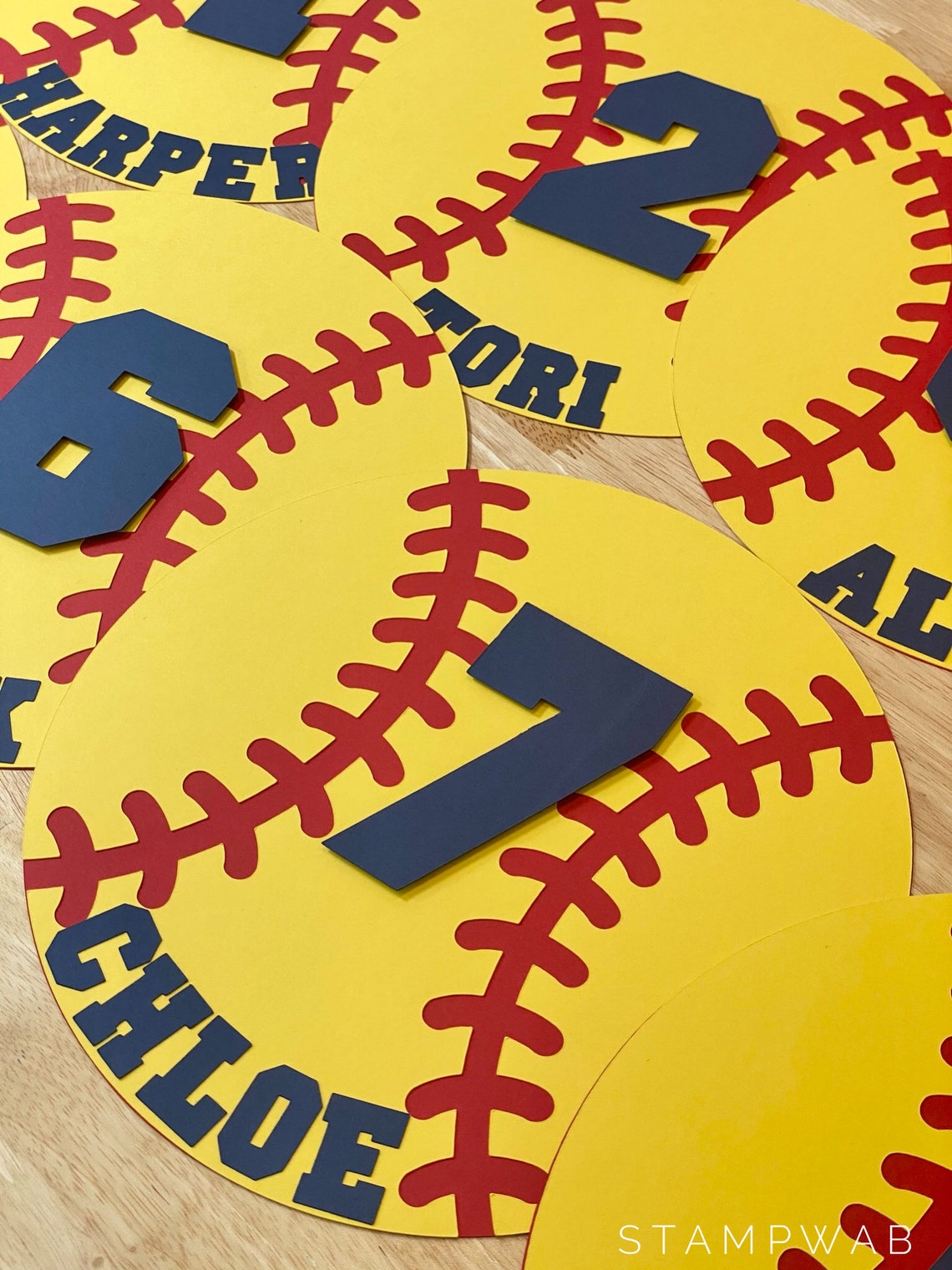 Softball Cut-outs Personalized Softball Cutouts Softball - Etsy