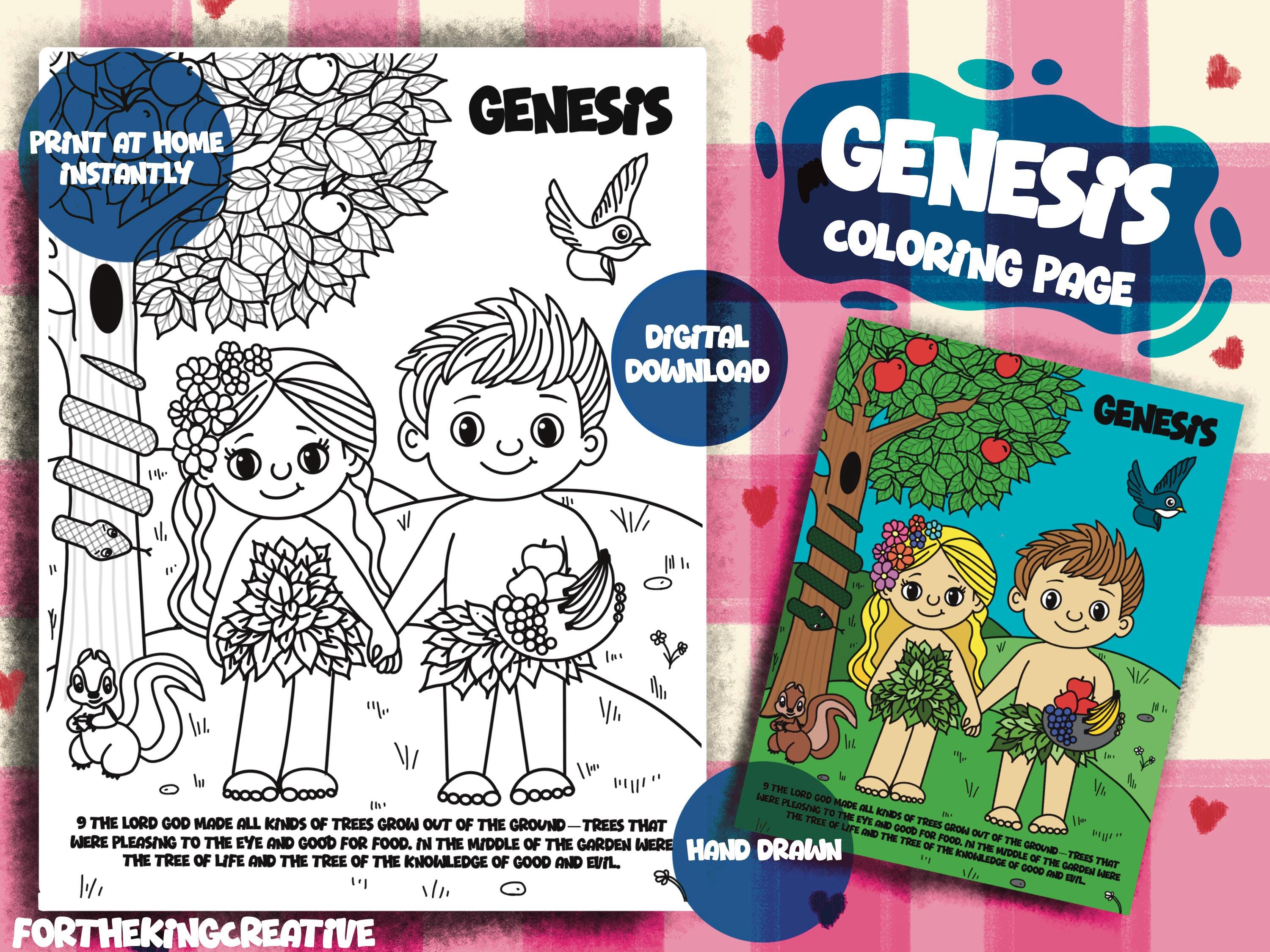 Christian Children’s Genesis Coloring Page | Sunday School | VBS ...