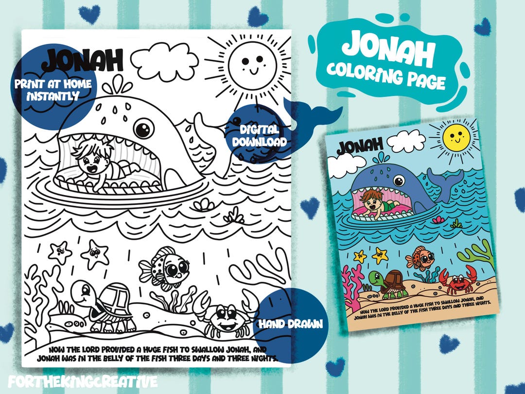 Christian Children’s Jonah Coloring Page | Sunday School | VBS ...