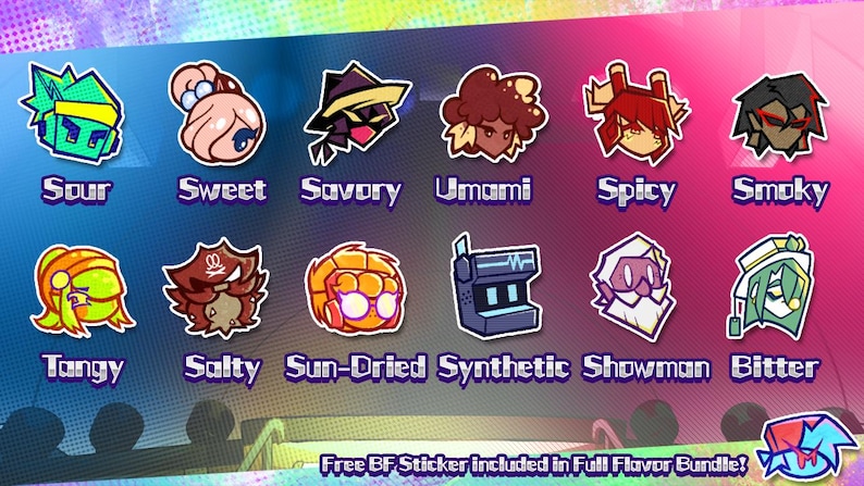 Flavor Rave Character Icon Stickers - Team TBD - FNF - Etsy