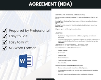 Non-disclosure Agreement (NDA) Template - Etsy