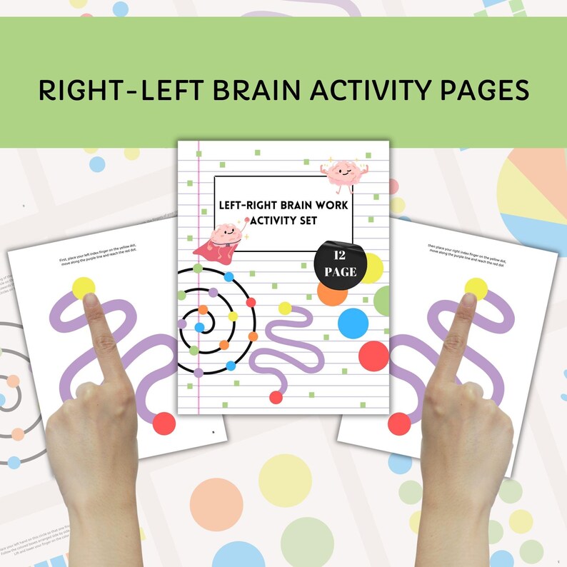 Left Right Brain Game Activity Sheets for Kids, Alzheimers Activity ...