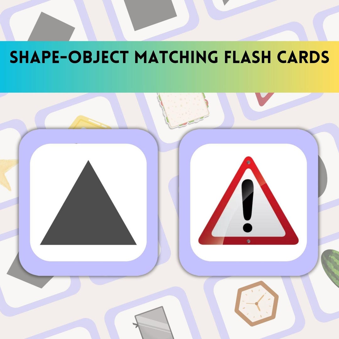 Shape Matching Flash Cards, Montessori Flash Cards, Matching Game ...