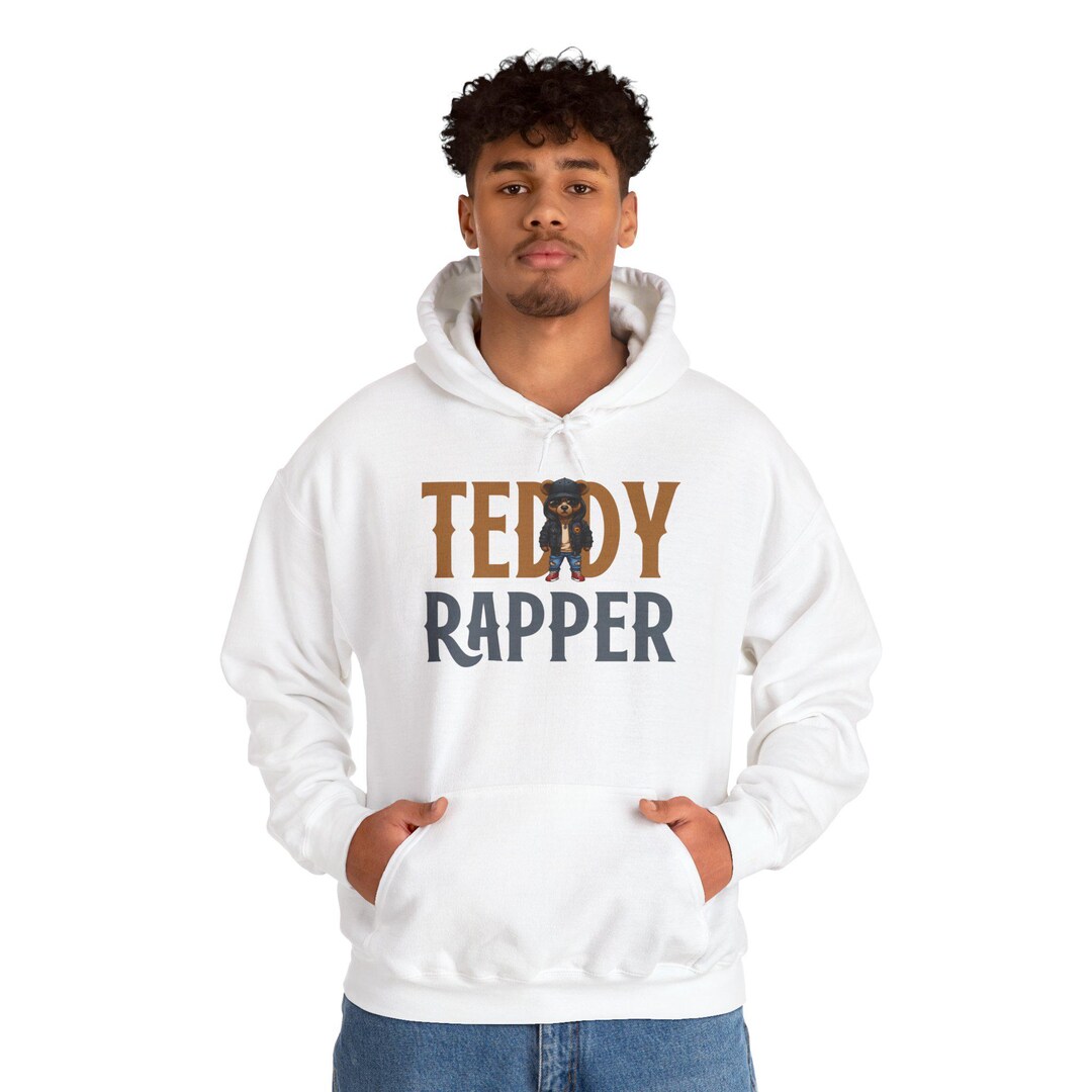Hooded Sweatshirt - Teddy Rapper Bear Cartoon Creative Design - Etsy