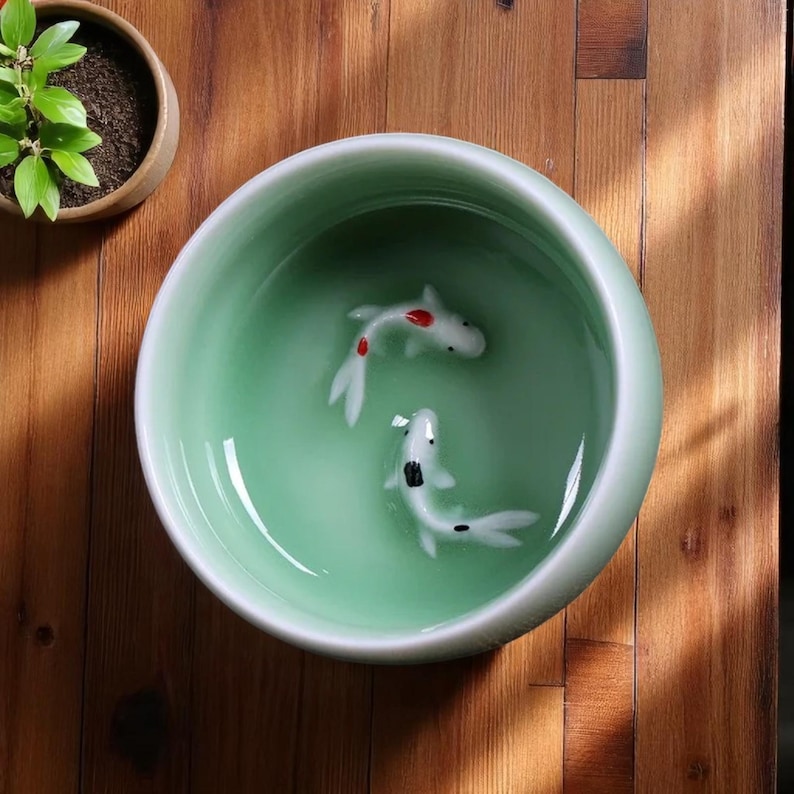 Koi Fish Dip Bowls: Japanese Crackle Glaze Ceramic Appetizer Dishes - Etsy